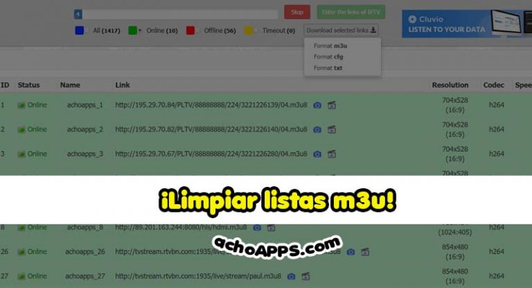 CHECK LISTAS M3U IPTV Tools - IPTV Checker online ¡achoAPPS!